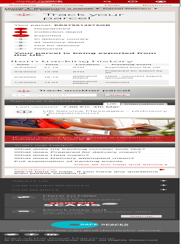 Track Your Parcel Parcelforce Worldwide | PDF