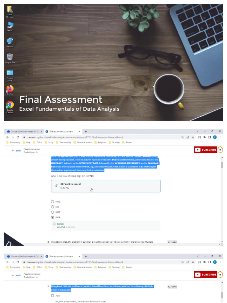 Excel Fundamentals For Data Analysis - Final Assessment - Coursera - Free Certificate in Excel | PDF