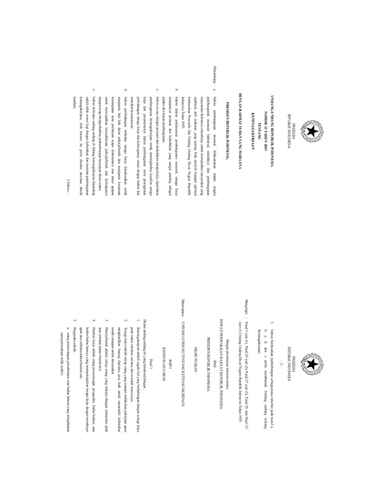 UU Nomor 13 Tahun 2003 | PDF