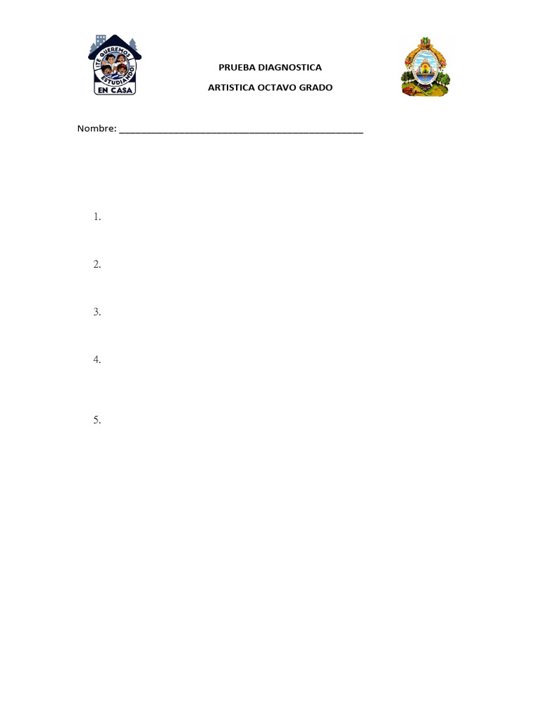 Prueba Diagnostica Artistica 8vo | PDF