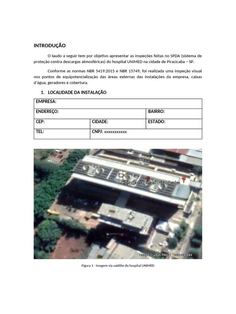 Modelo Relatório Spda | PDF | Relâmpago | Eletricidade