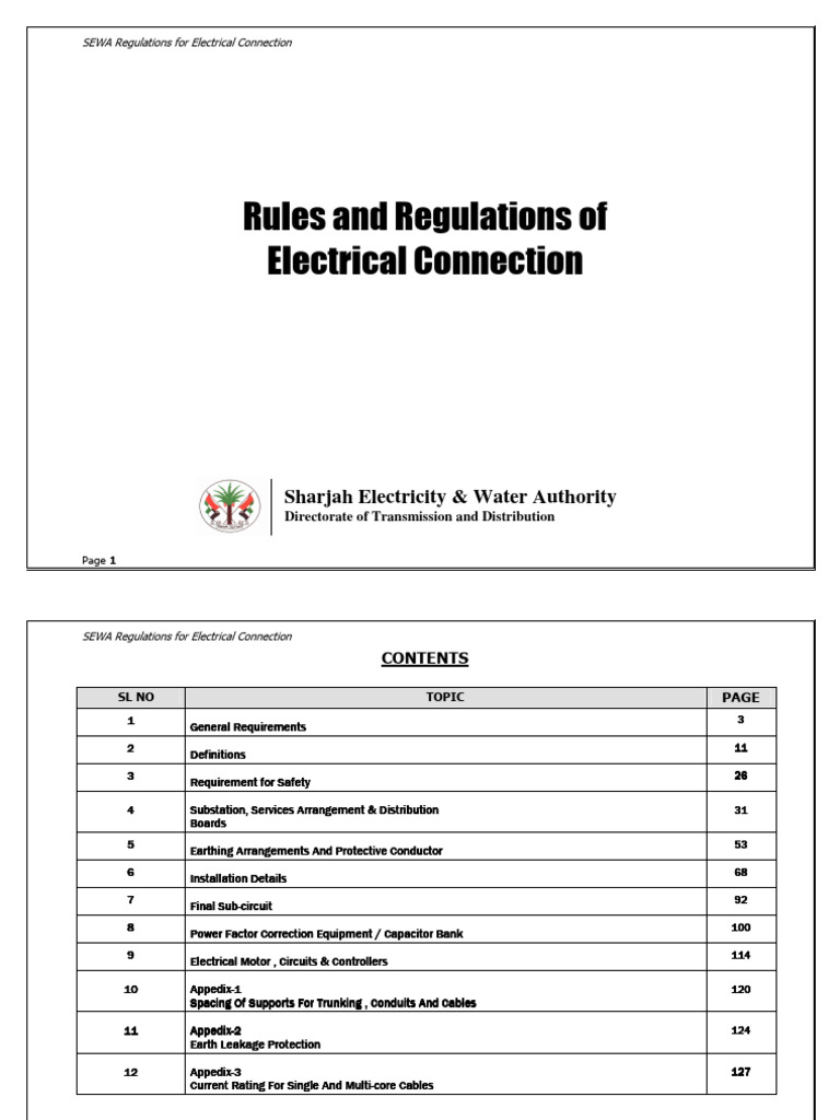SEWA Regulations For Electrical Connecti | PDF | Fuse (Electrical ...