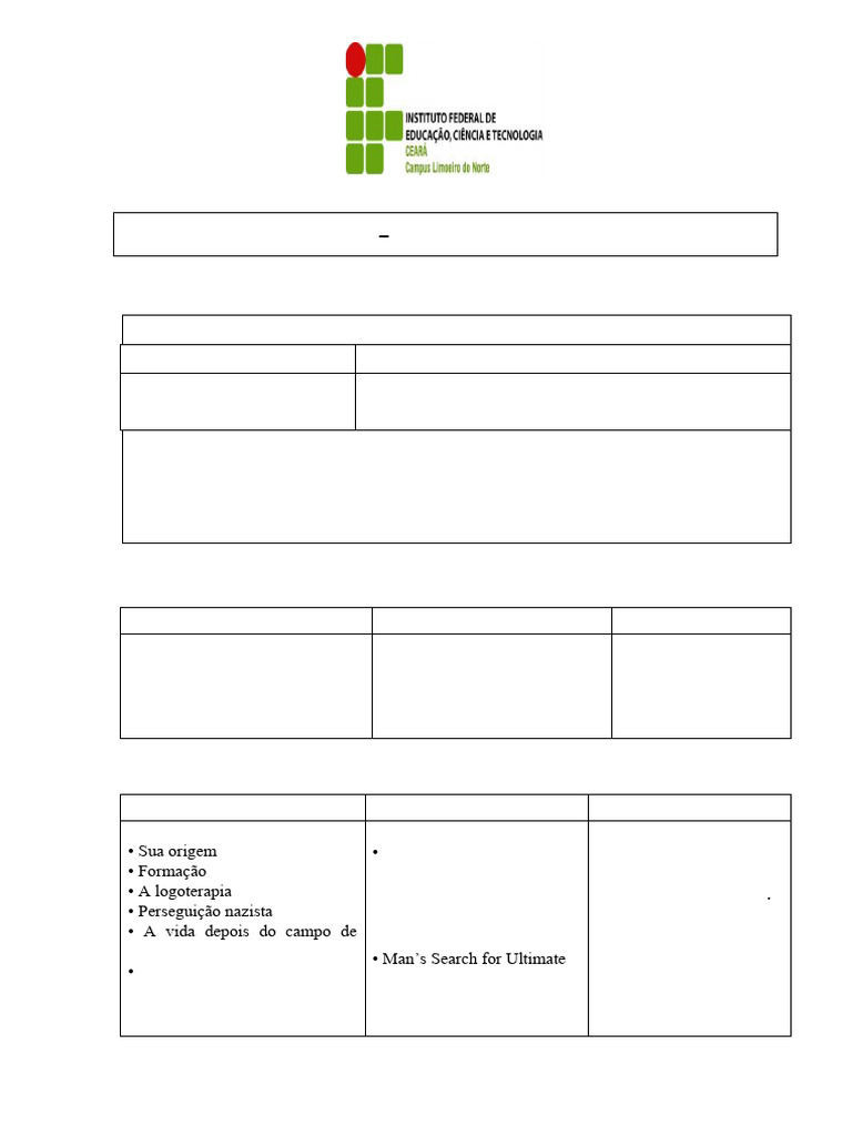 Plano de Aula - Viktor Frankl | PDF