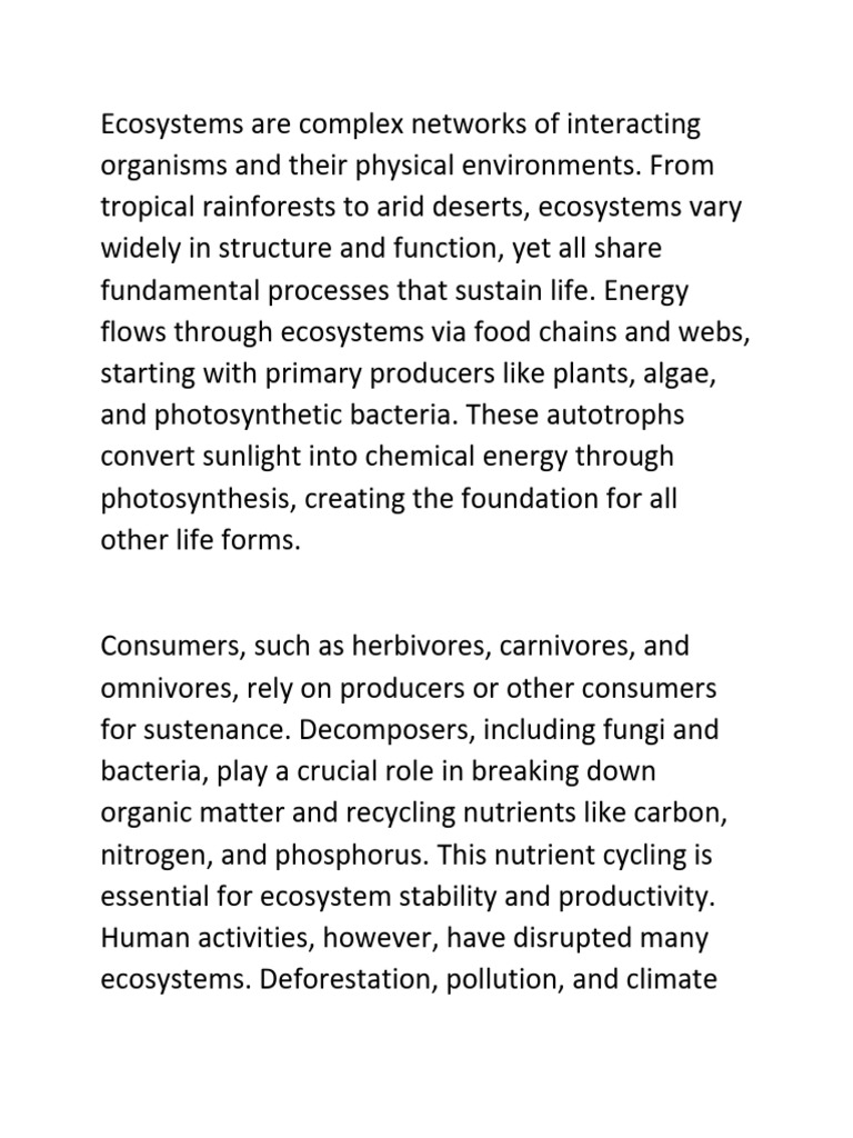 Understanding Ecosystems and Conservation | PDF