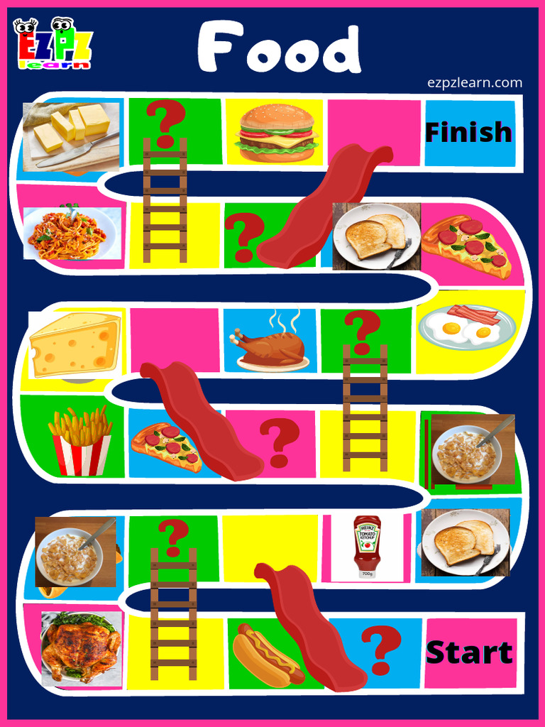 Food Slides and Ladders Game (Updated One) | PDF