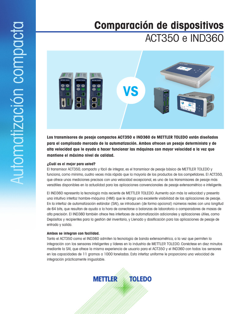 ACT350 Vs IND360 Comparacion | PDF | Interfaz de usuario | Ciencias de ...