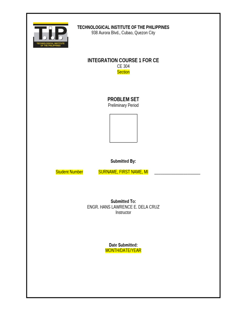 Front Page Format | PDF