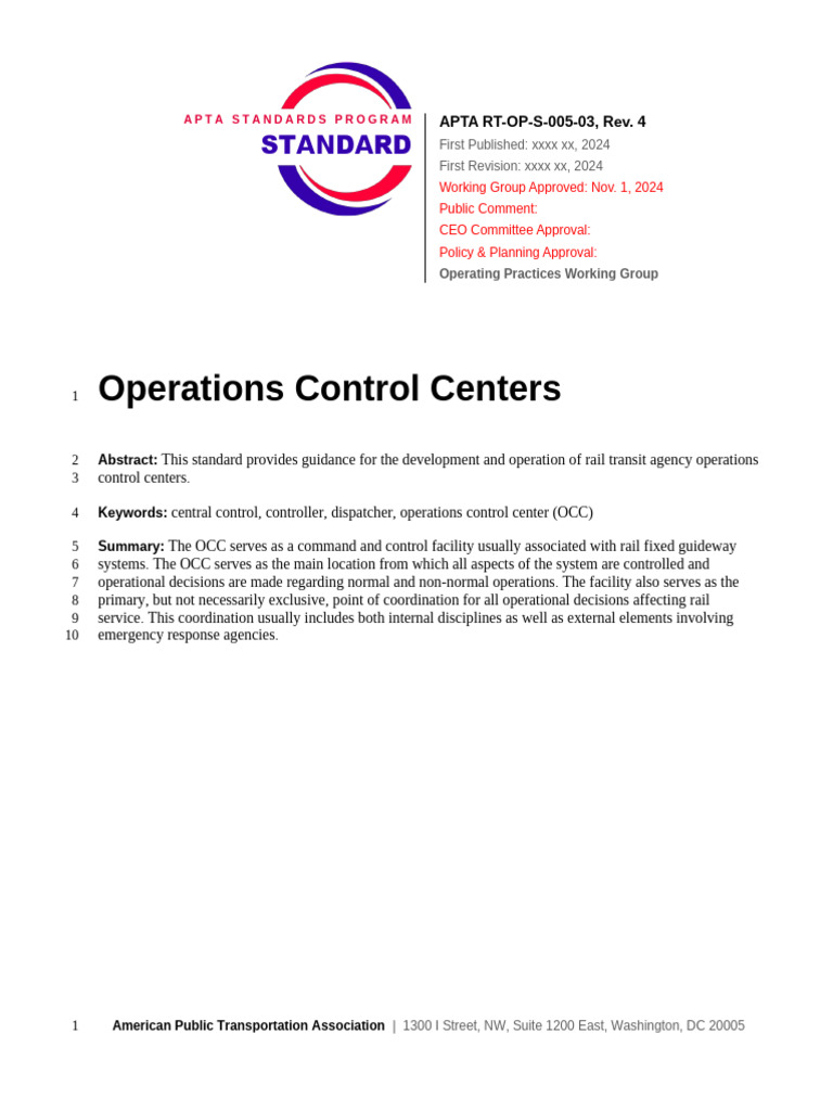 Operations Control Centers | PDF | Rail Transport | Transport