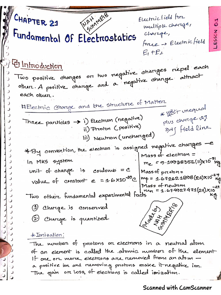 Phy112 Complete Notes - Summer - 21 (Not My Note Though) | PDF