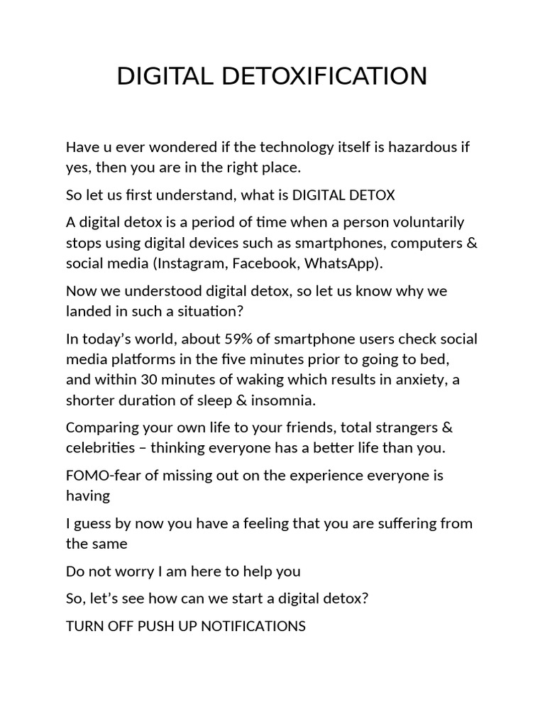 Digital Detoxification | PDF