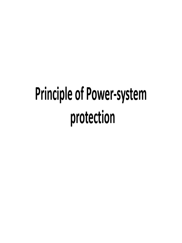 principle of power system protection | PDF | Relay | Electric Power System