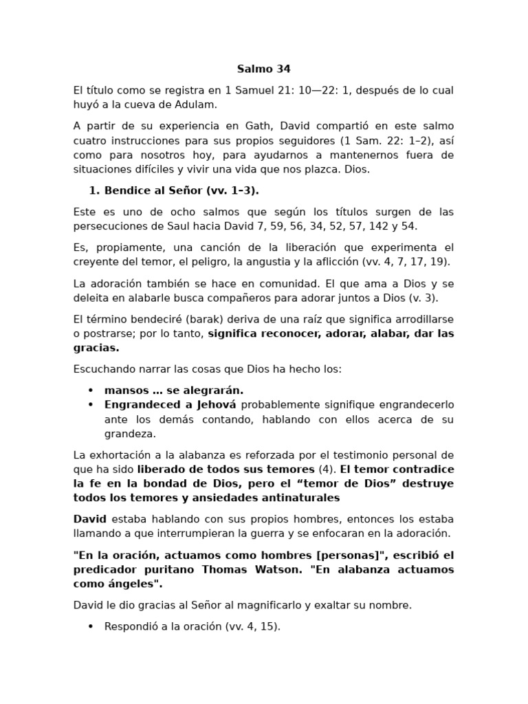 Salmo 34 | PDF | Salmos | Contenido bíblico