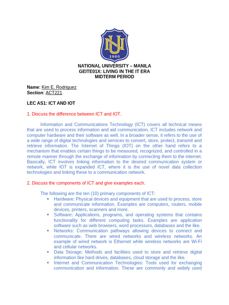 Geite01x Lec As1 | PDF | Computer Network | Educational Technology