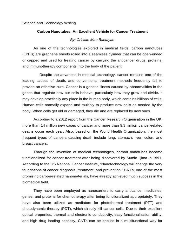 Science and Technology Writing | PDF | Carbon Nanotube | Cancer