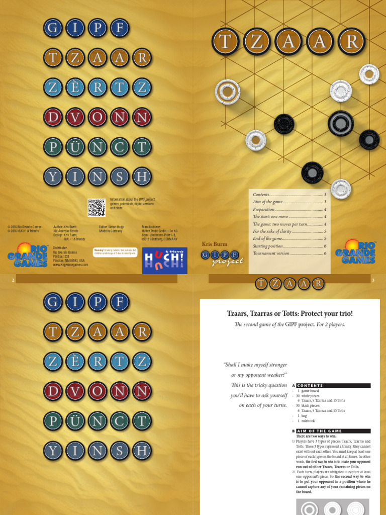 Tzaar Rules | PDF | Abstract Strategy Games | Board Games