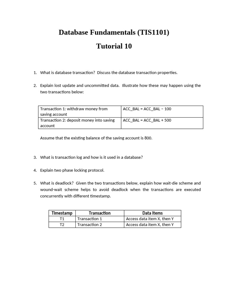 Database Transactions and Concurrency Issues | PDF