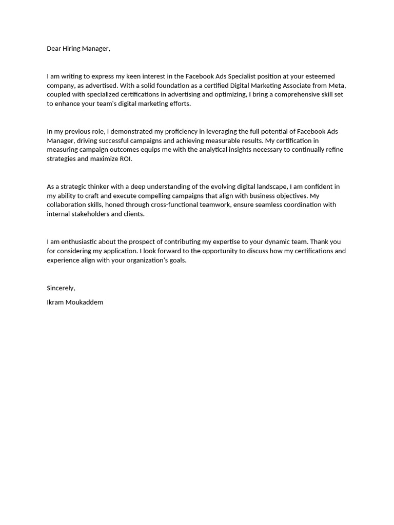 Dear Hiring Manager | PDF