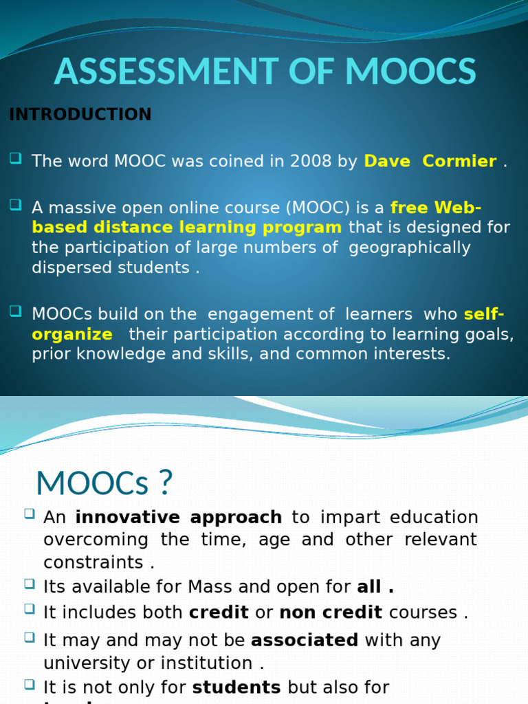 Assessment of Moocs | PDF | Massive Open Online Course | Educational ...