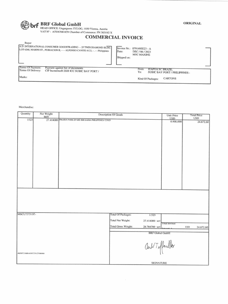 Commercial Invoice | PDF