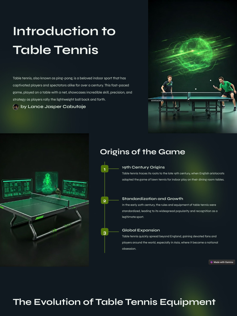 Introduction To Table Tennis | PDF | Table Tennis | Ball Games