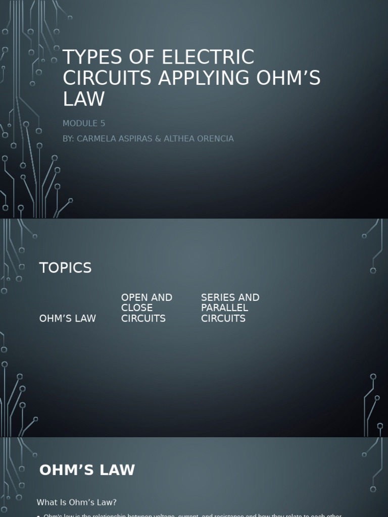Understanding Electric Circuits and Ohm's Law | PDF | Series And ...