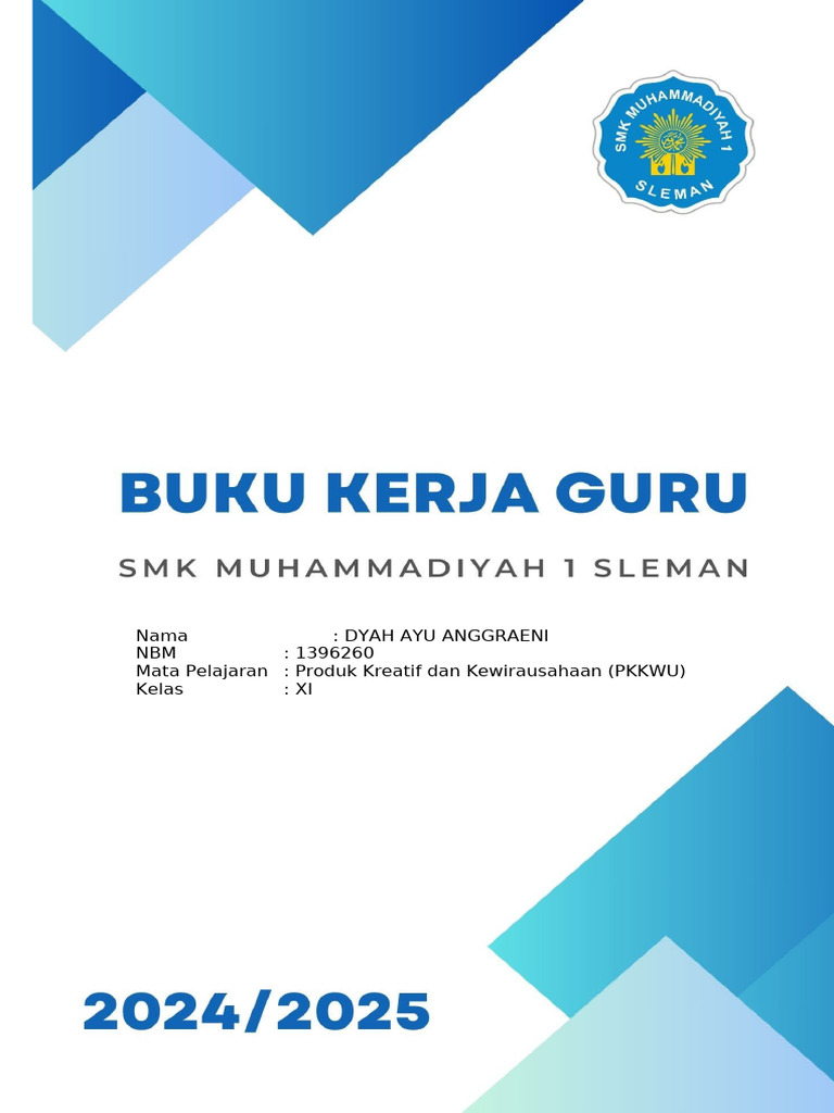 0. Cover Buku Kerja | PDF