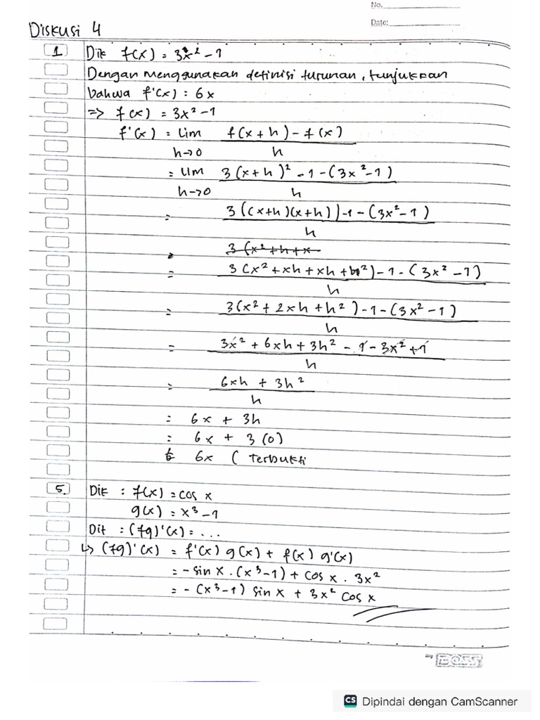 Diskusi 4 Kalkulus 1 Sara Azhari | PDF