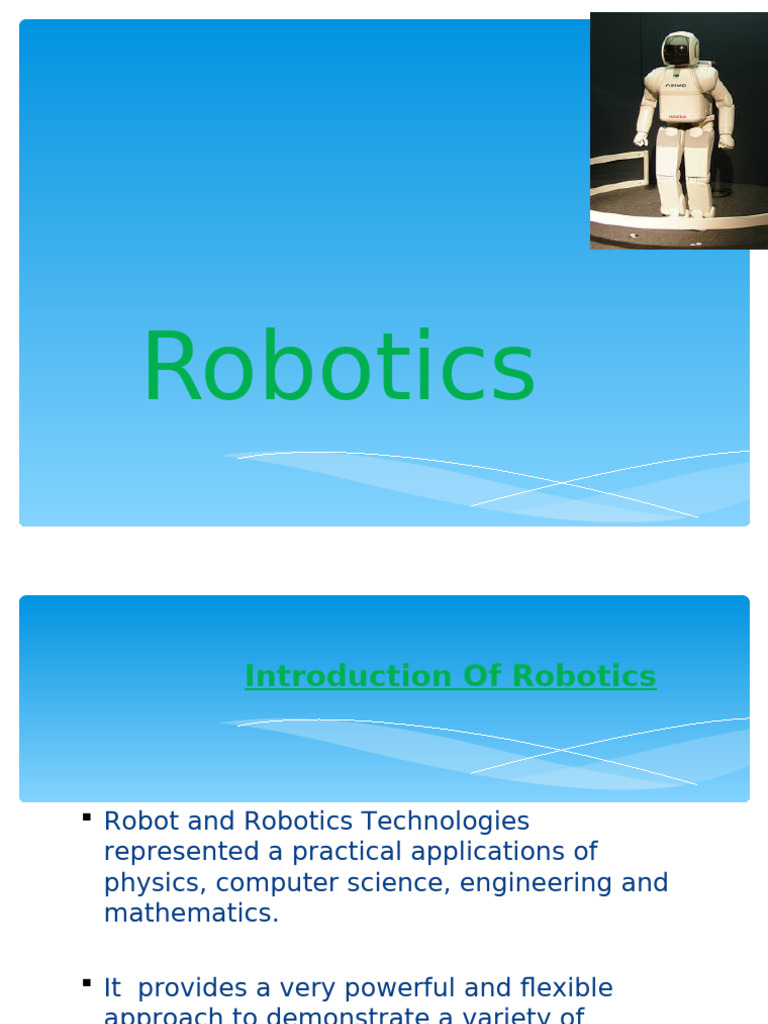 INTRODUCTION TO ROBOTICS | PDF | Robot | Robotics