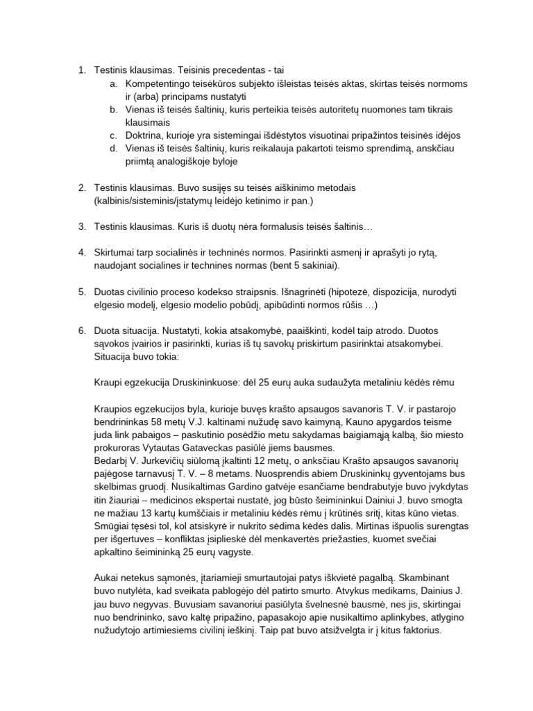 Egzamino Klausimai | PDF