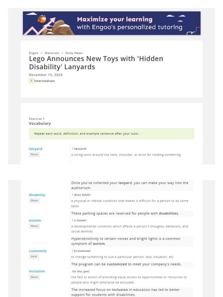 Lego Announces New Toys With 'Hidden Disability' Lanyards - Engoo Daily ...