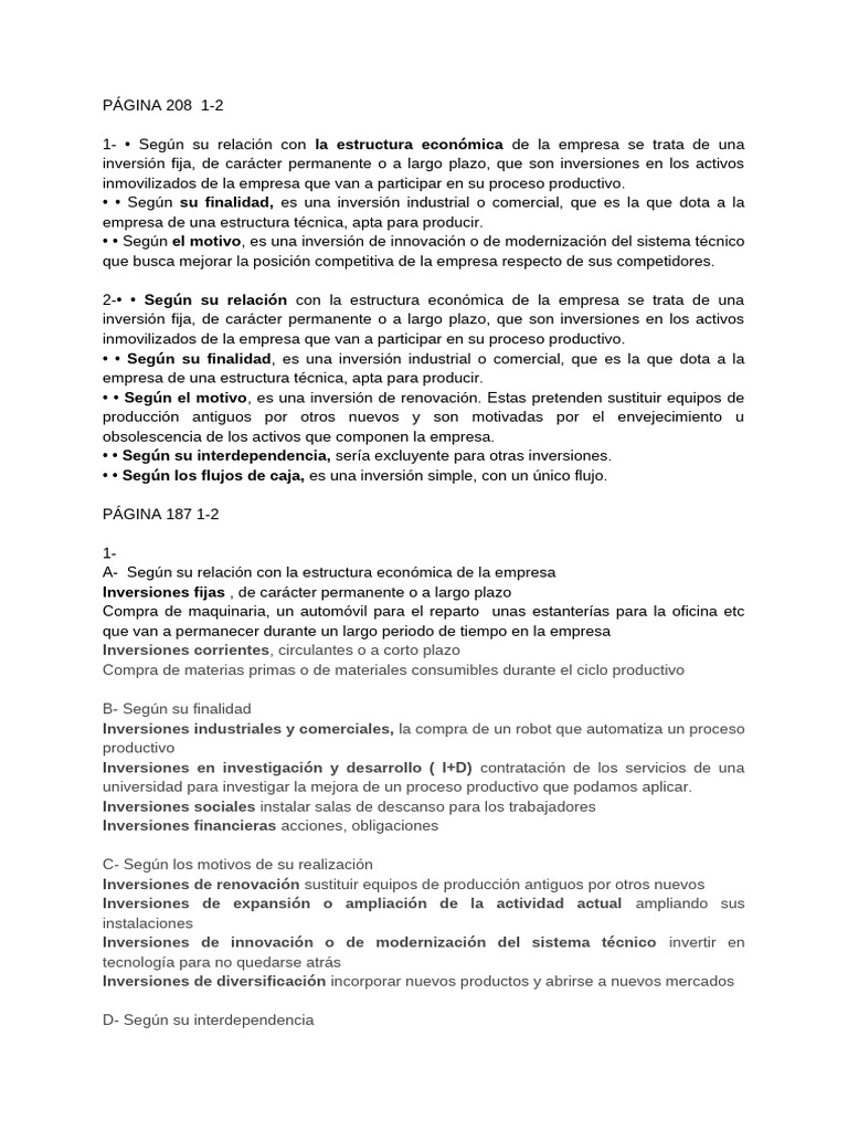 Tipos de Inversiones Empresariales | PDF | Business | Inversiones