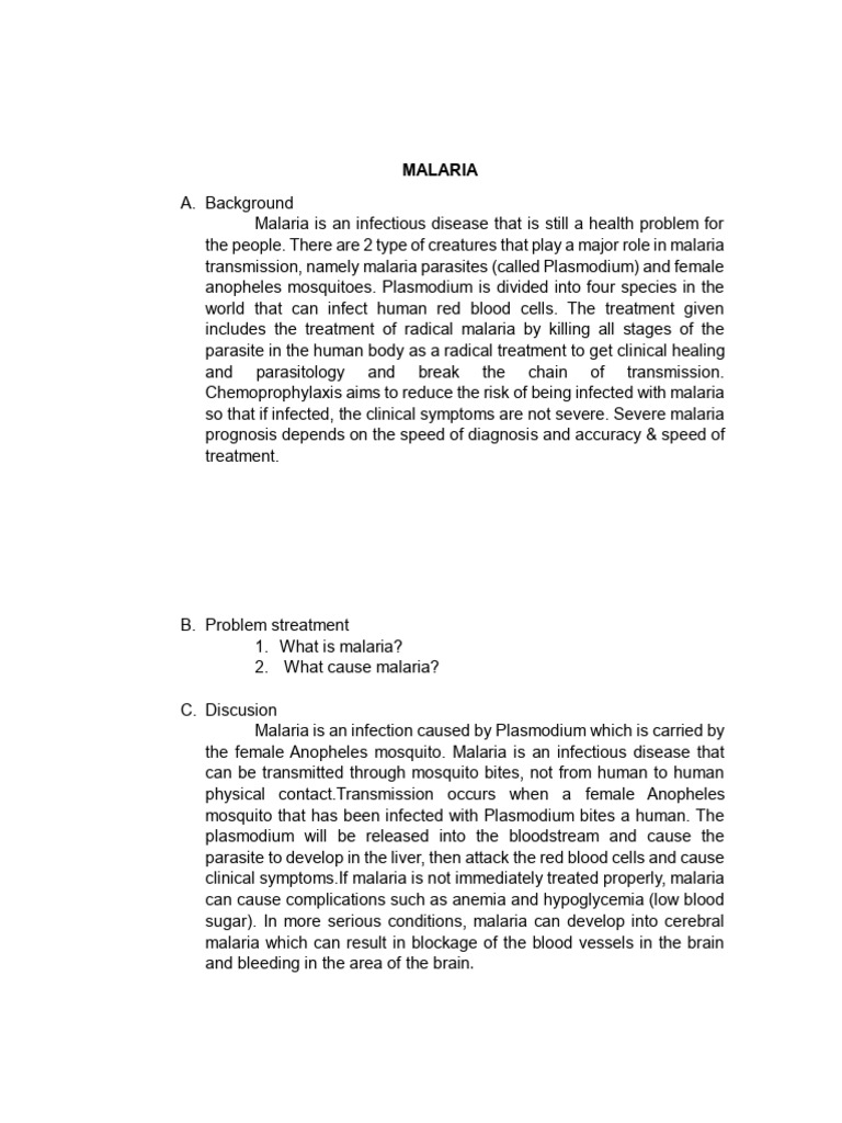 Understanding Malaria: Causes and Treatment | PDF | Malaria | Plasmodium