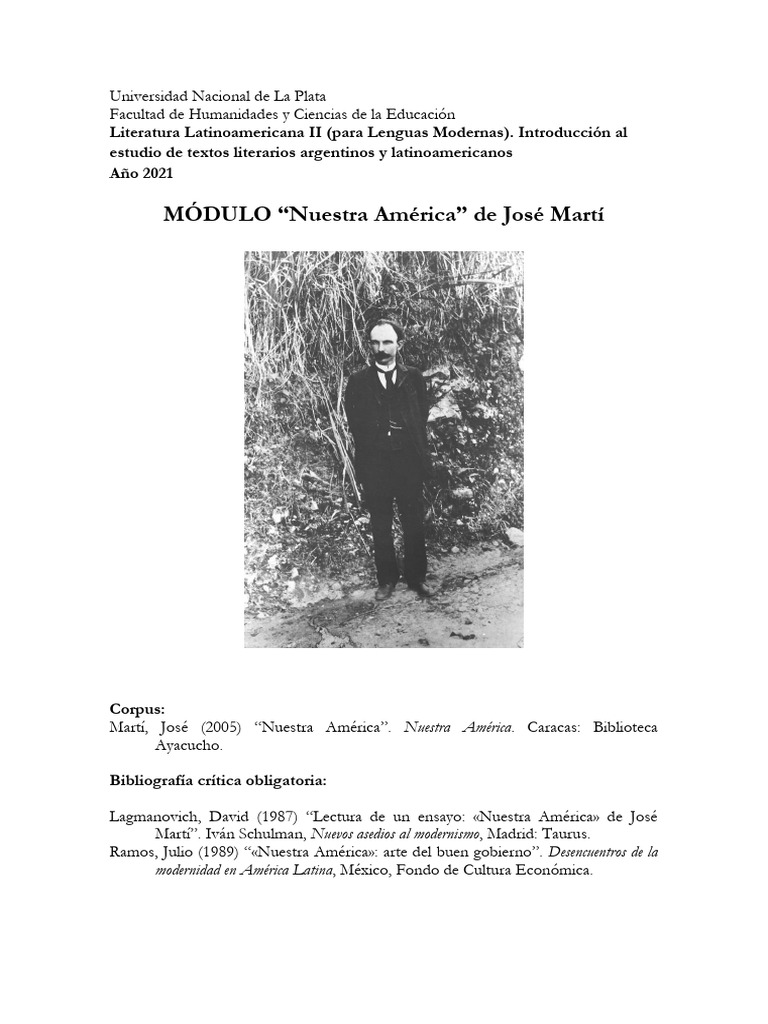Módulo Nuestra América de Martí 2021 - Organized | PDF