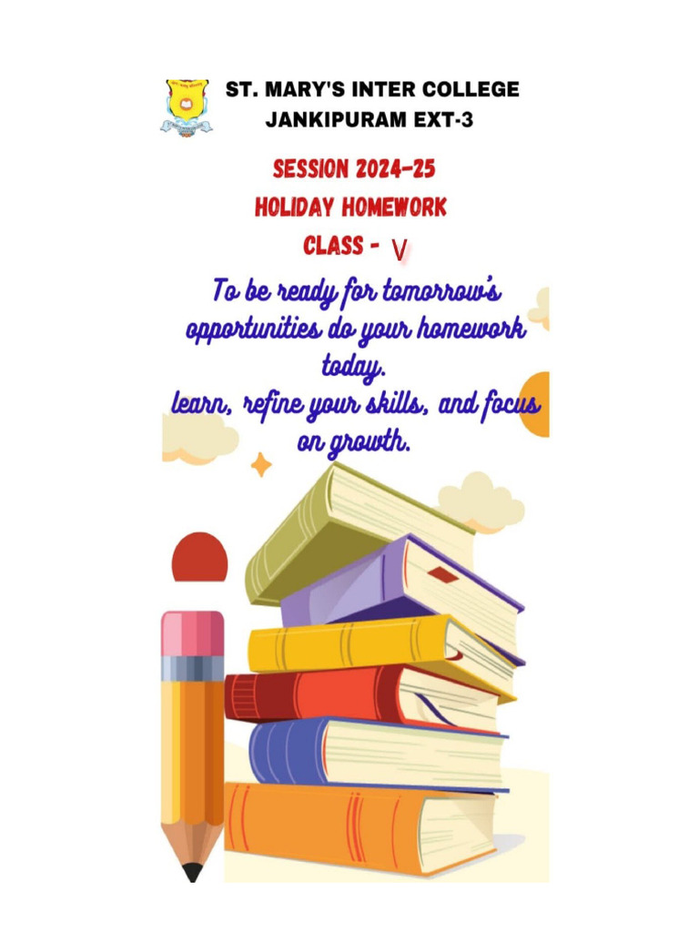 Holiday Homework Assignments Overview | PDF