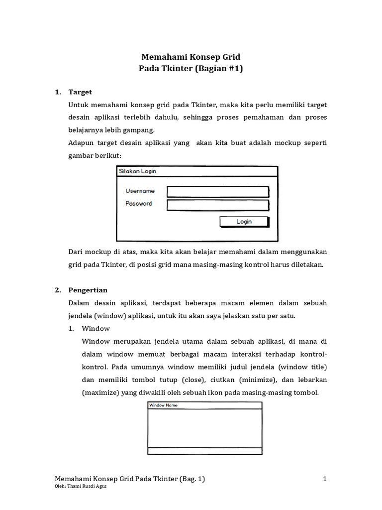 Memahami Konsep Grid Tkinter Bag1 | PDF