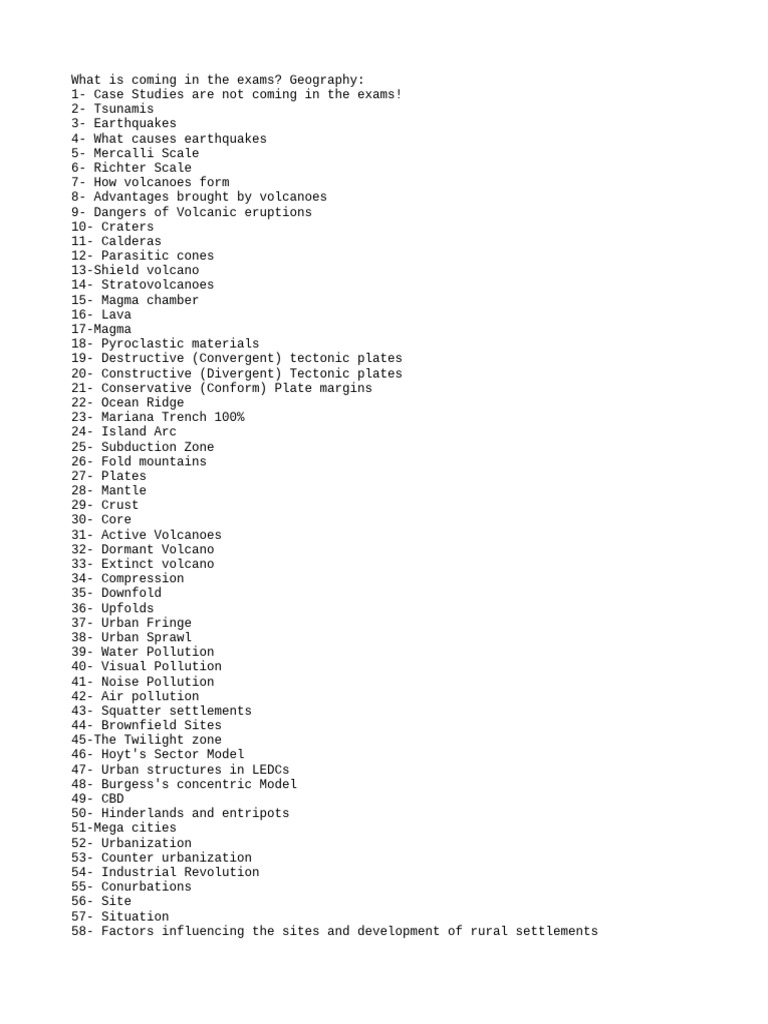 Exam Hints GEOGRAPHY 9th Grade | PDF