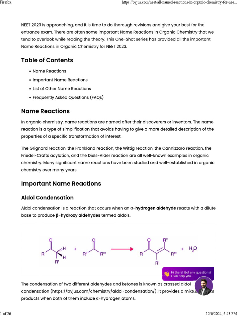 Named Reactions in Organic Chemistry | PDF | Chemical Compounds ...