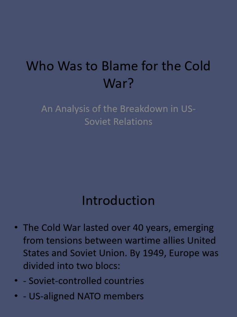 Who Was To Blame Cold War Updated | PDF