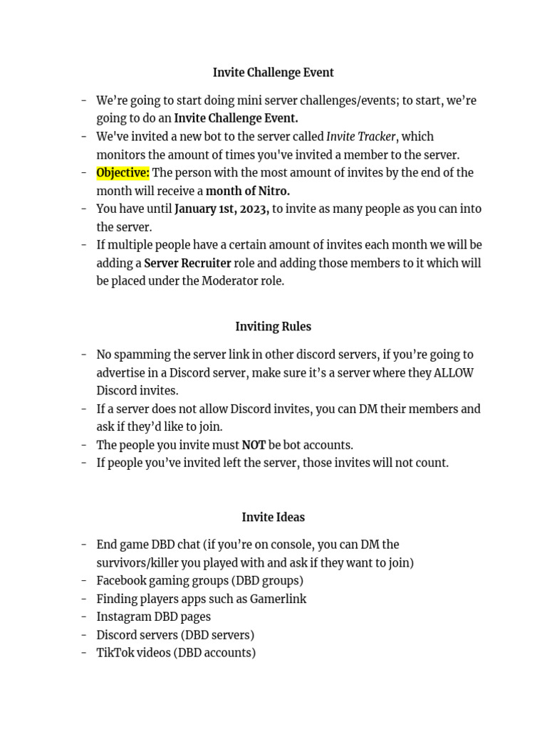 Inviting Rules | PDF