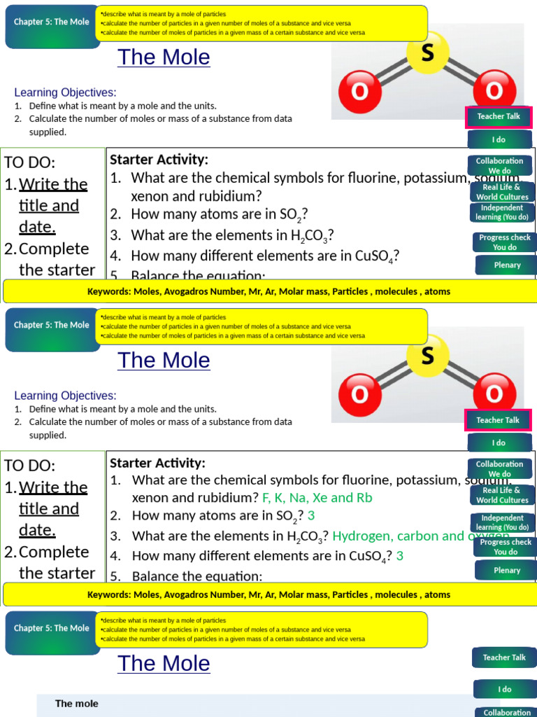 The Mole | PDF | Mole (Unit) | Sets Of Chemical Elements