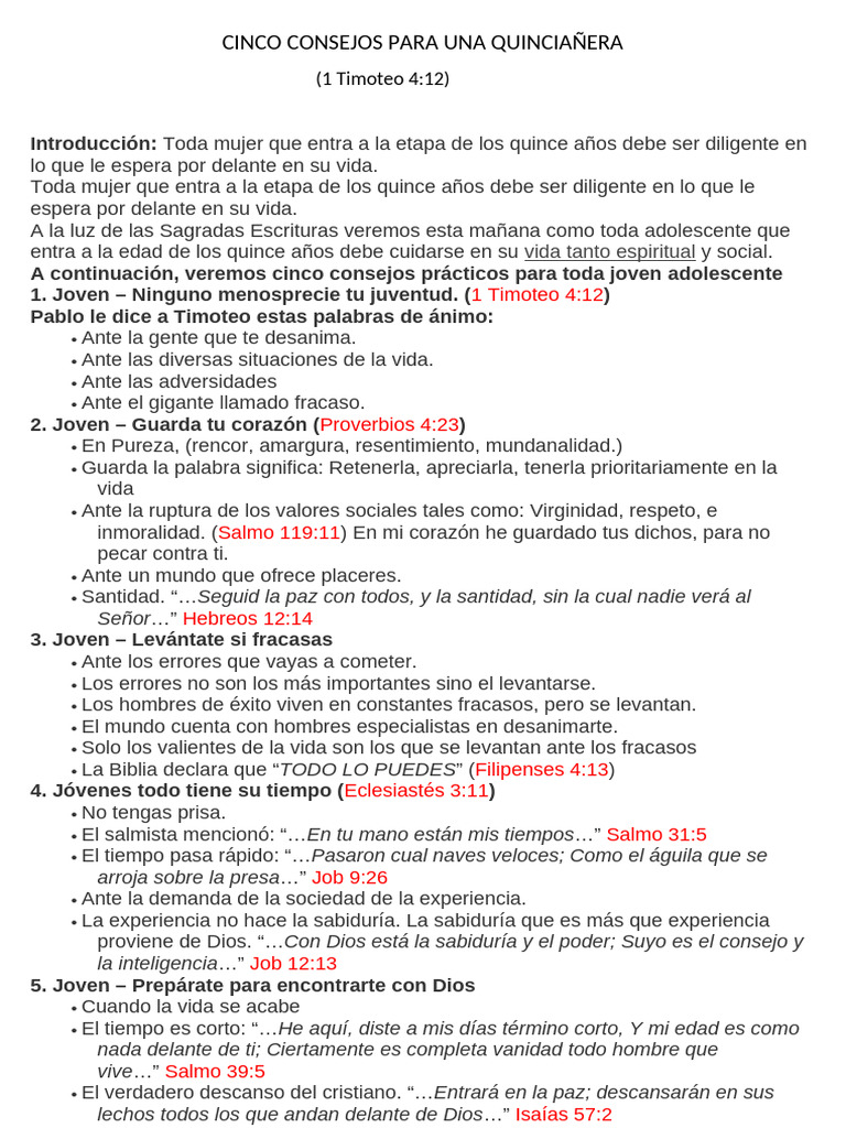 Consejos para Una Quinciañera | PDF