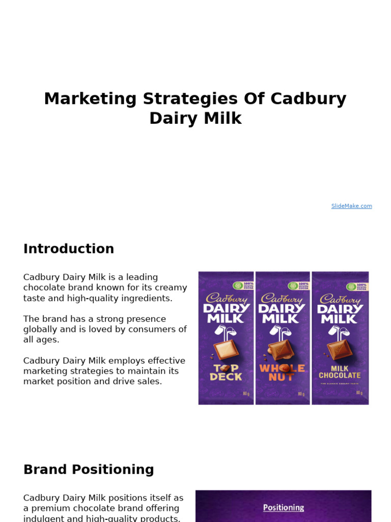Cadbury Dairy Milk Marketing Strategies | PDF | Brand | Dairy