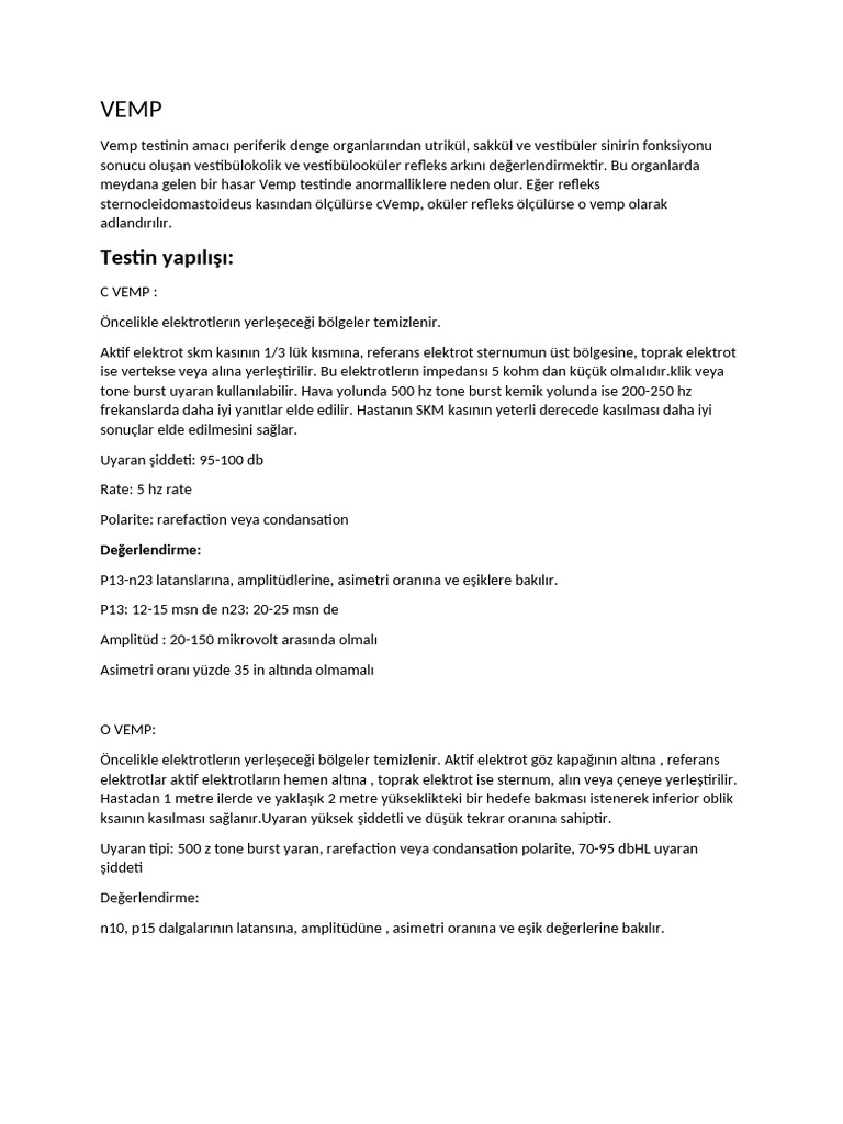 VEMP | PDF
