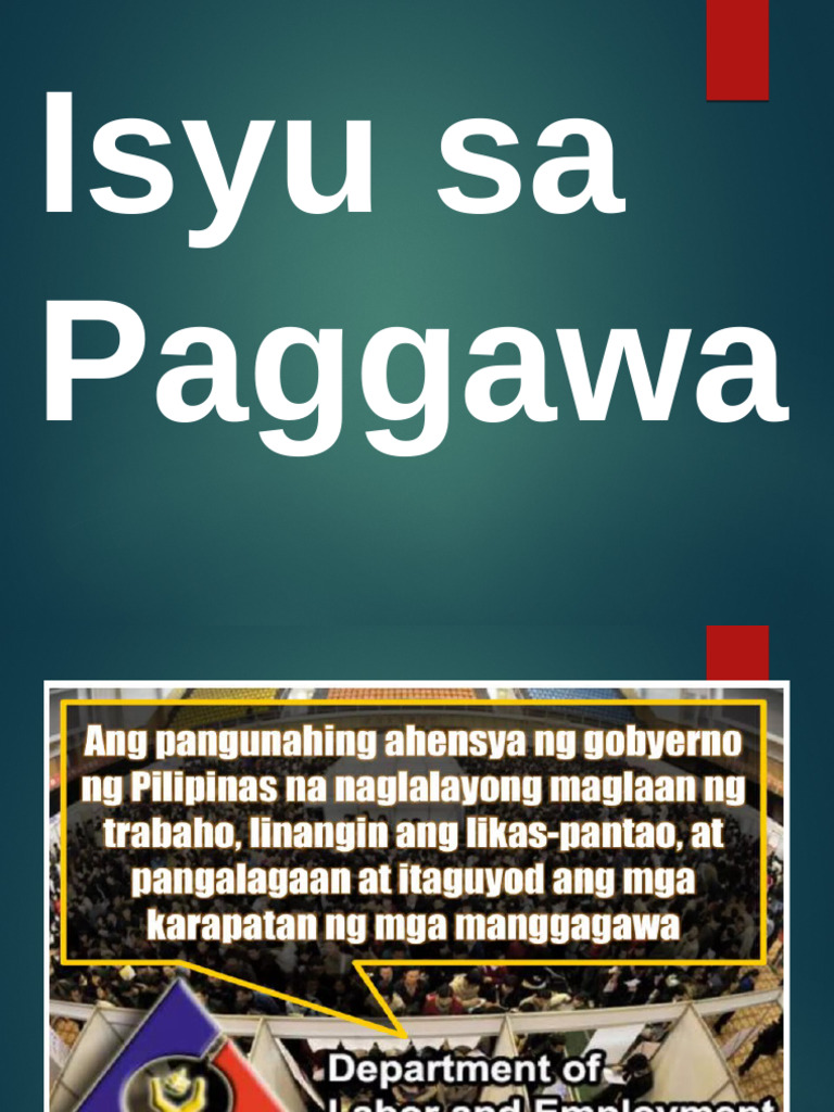 g10 AP q2 Week 3 4 Isyu Sa Paggawa 083225 | PDF