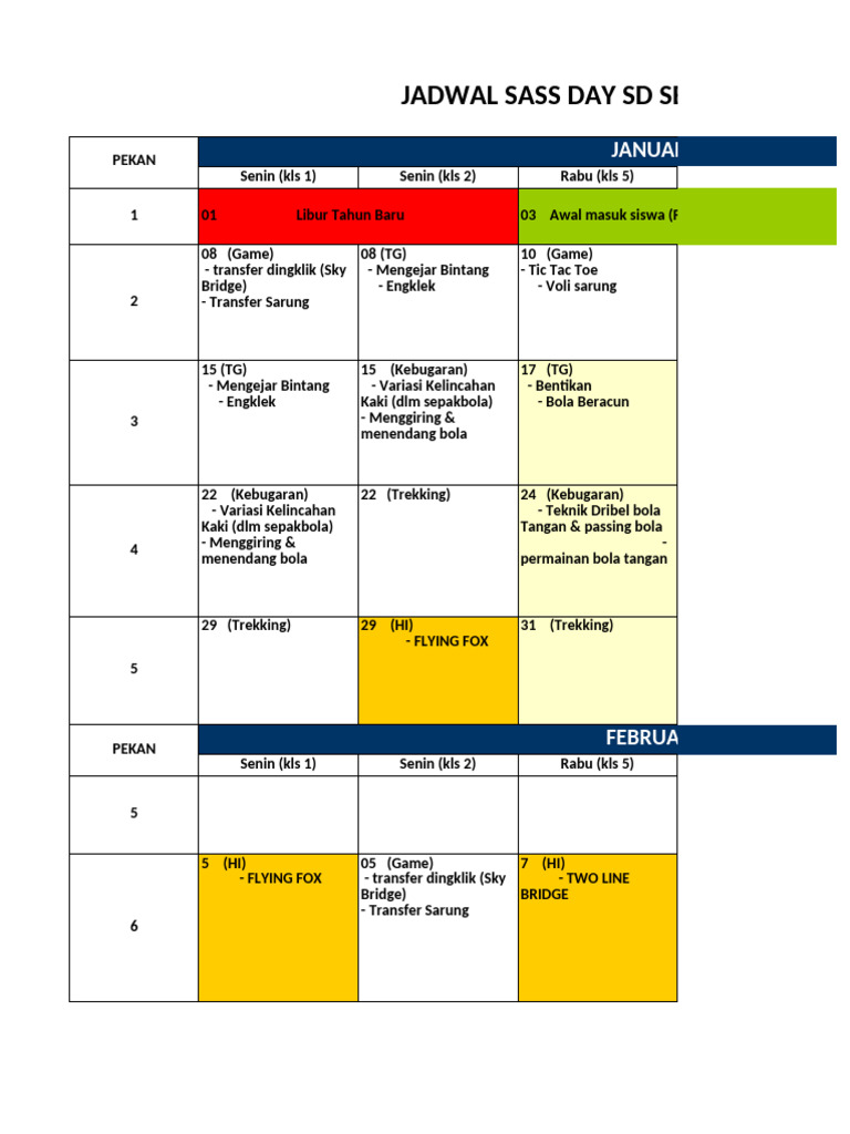 jADWAL sASS dAY SD SMT 2 | PDF