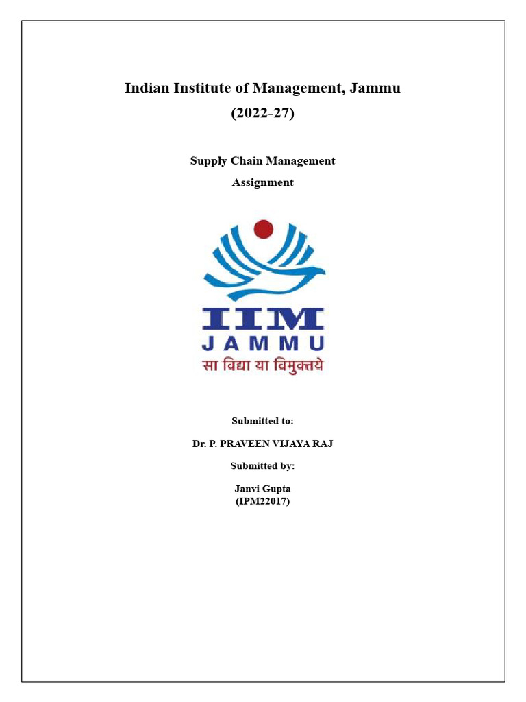 Janvi Gupta - Transportation - Zara - (IPM22021) | PDF | Cargo ...