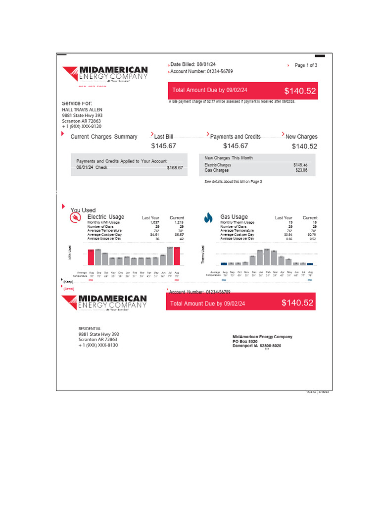 Hall Travis Allen Utility Bill | PDF | Taxes | Power (Physics)