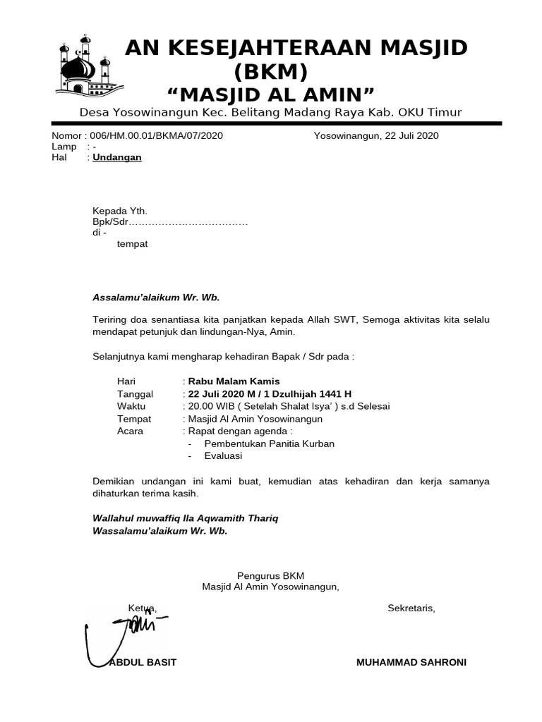 Undangan Rapat | PDF