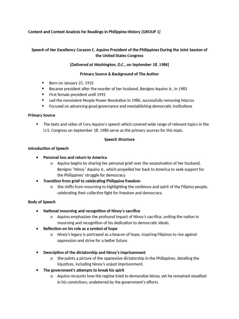 Group-1-Handouts-for-Corazon-C.-Aquino-President-of-the-Philippines-During-the-Joint-Session-of ...