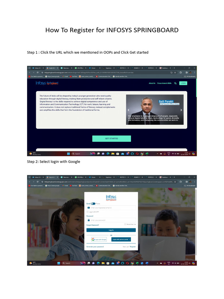 How to register Springboard | PDF